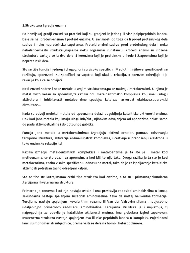 Biohemija Skripta Foca | PDF