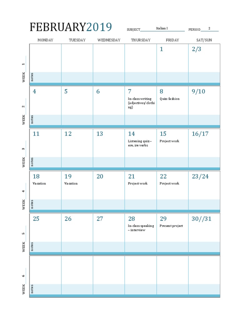 Italian I February 2019 Curriculum | PDF