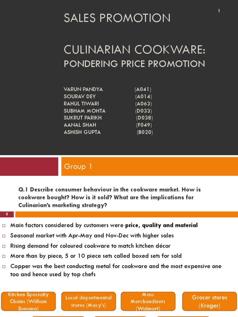 Culinarian Cookware - Group 1 | PDF | Retail | Brand