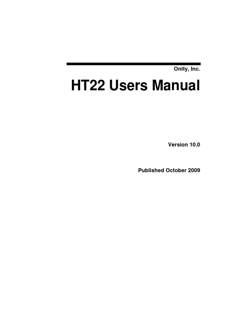 HT22 System User Guide | PDF | Electrical Connector | Menu (Computing)