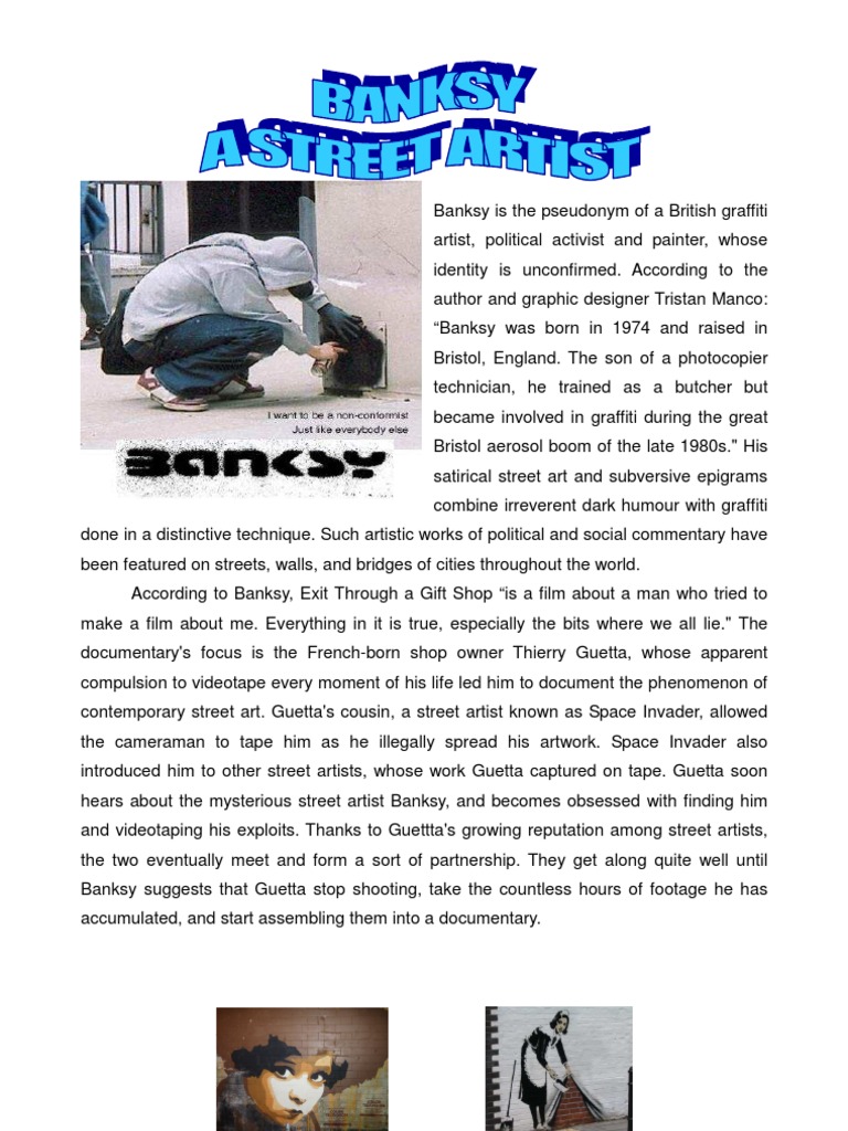 Banksy Biography and Work | PDF | Graffiti | Street Art
