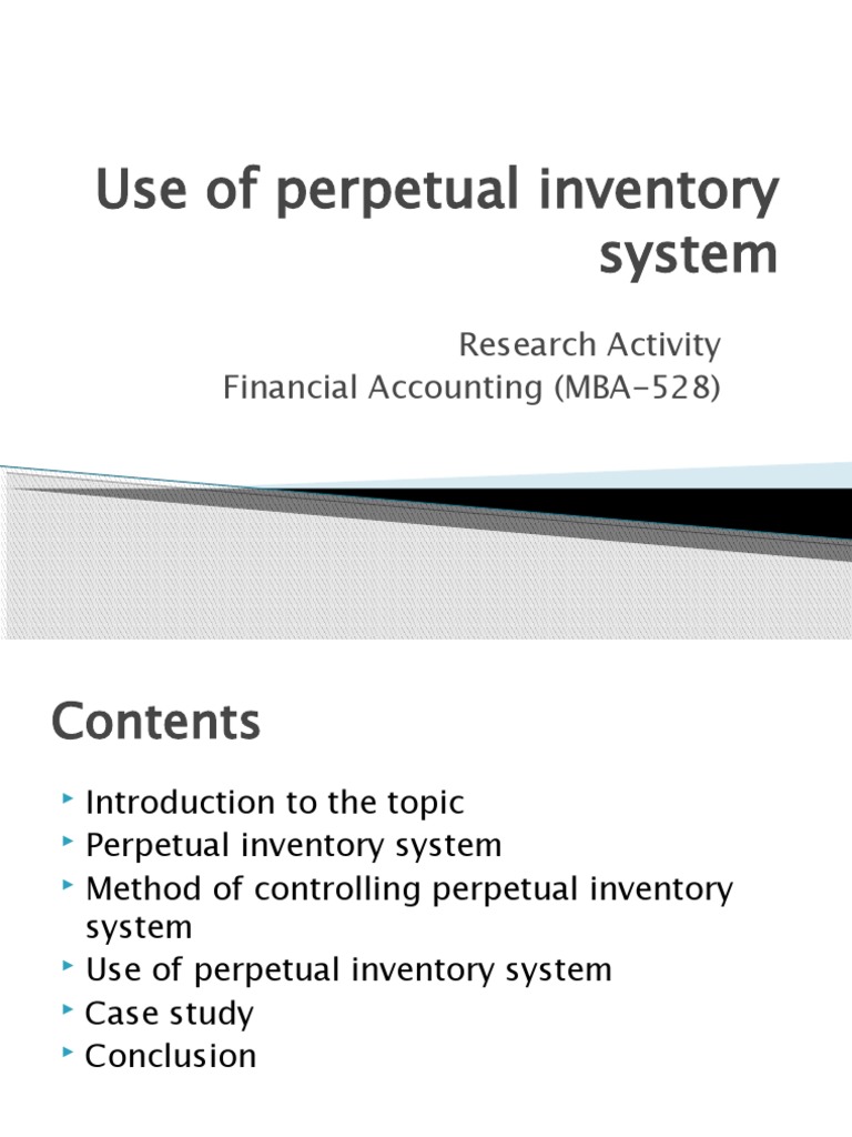 Use Of Perpetual Inventory System Pdf Inventory Financial Accounting