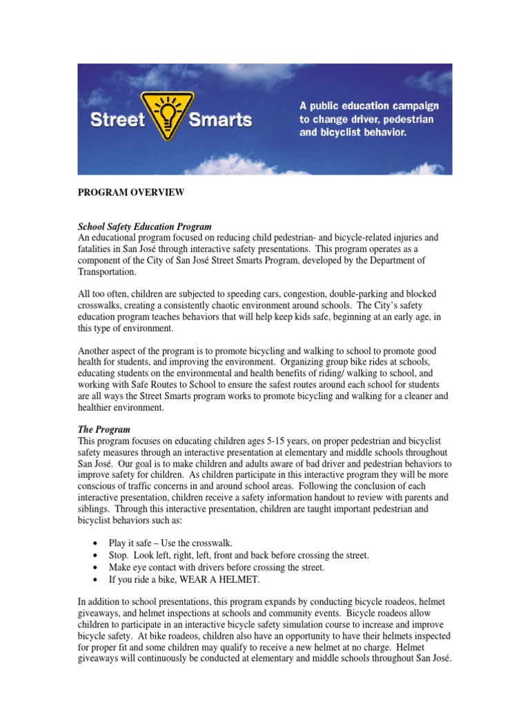 School Safety Program Overview | PDF | Pedestrian Crossing | Pedestrian