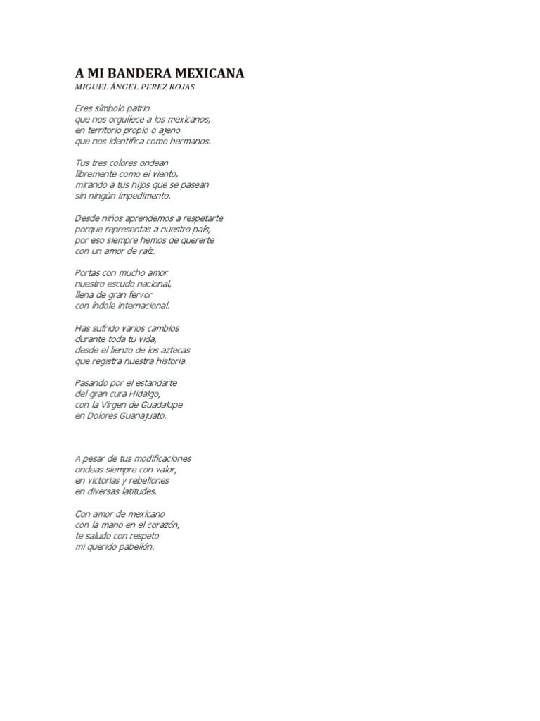 A Mi Bandera Mexicana | PDF