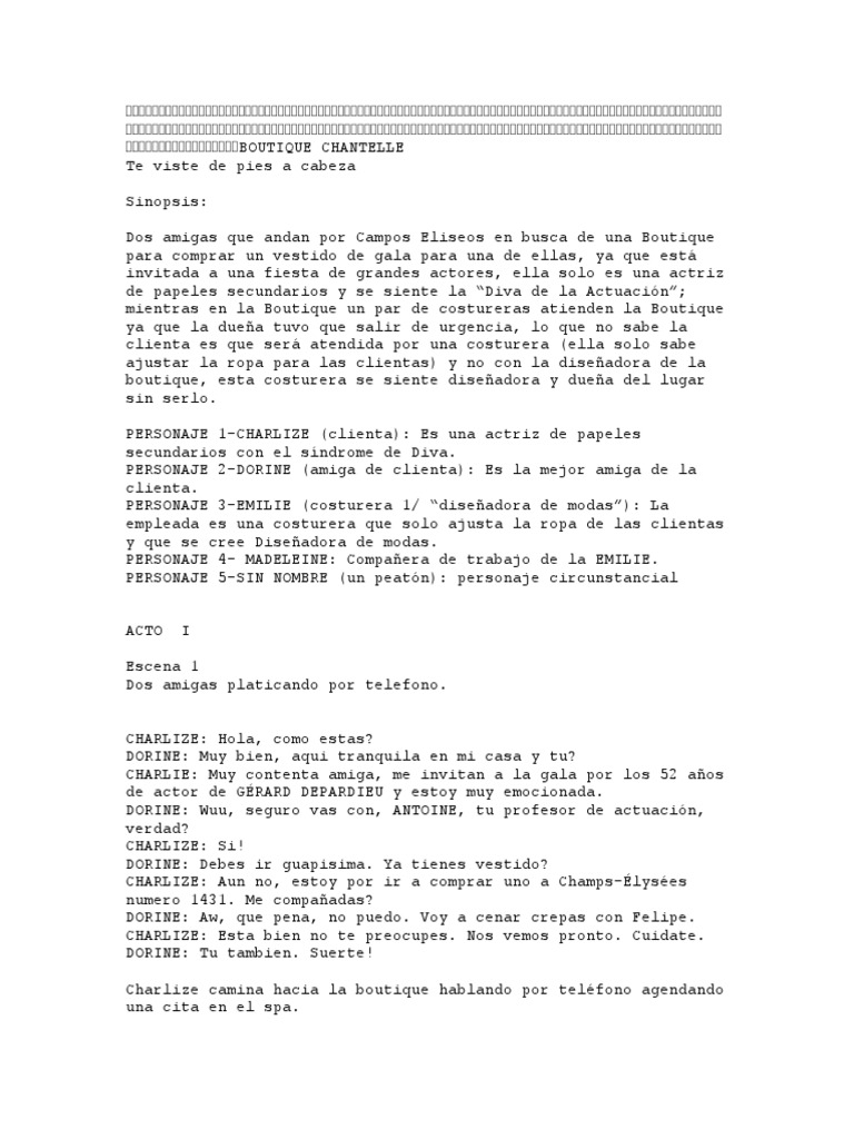 Guión Boutique | PDF | Ocio | Ropa