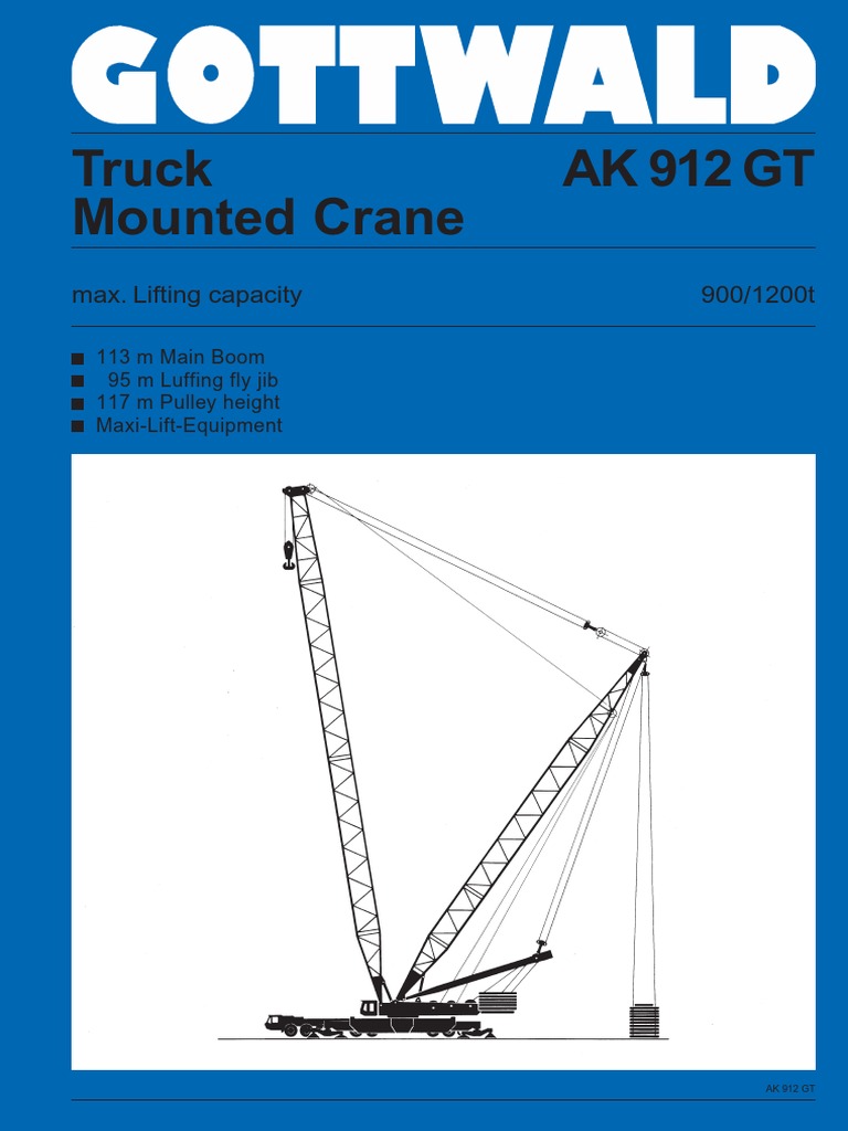 AK 912 GT Crane Specifications | PDF | Crane (Machine) | Truck