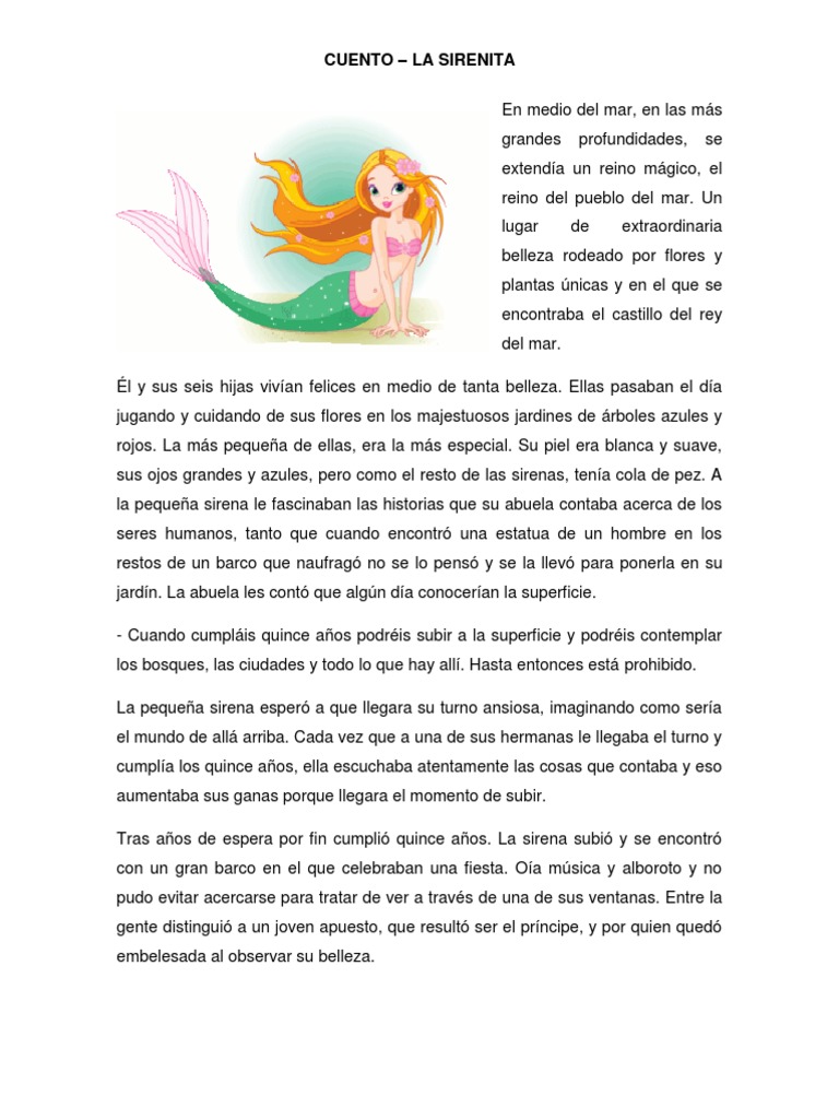 Cuento - La Sirenita | PDF | Sirena | Ocio