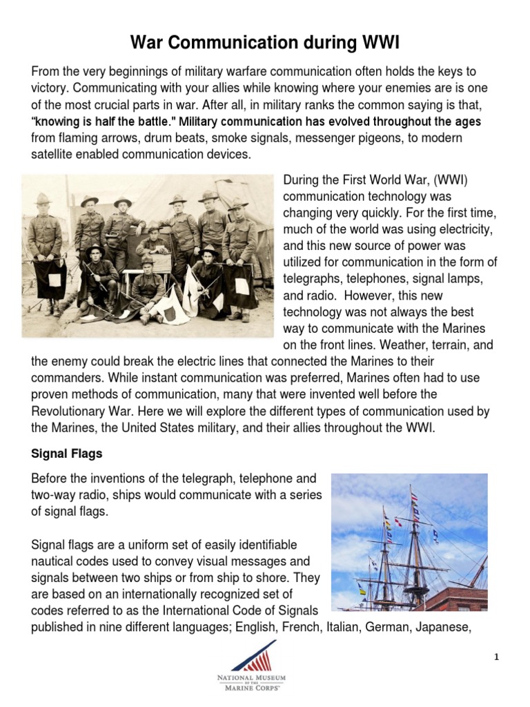 NMMC Wwi Military Communication Resource Packet | PDF | Telegraphy ...