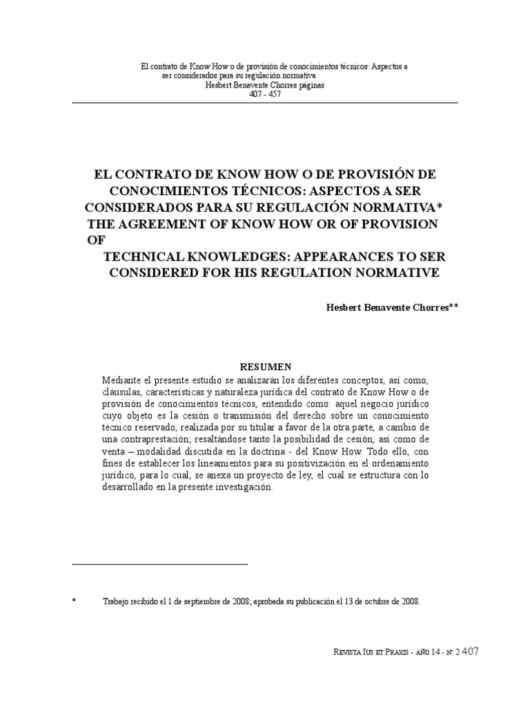 Contrato de Know How ... | PDF | Instrumento jurídico | Patentar