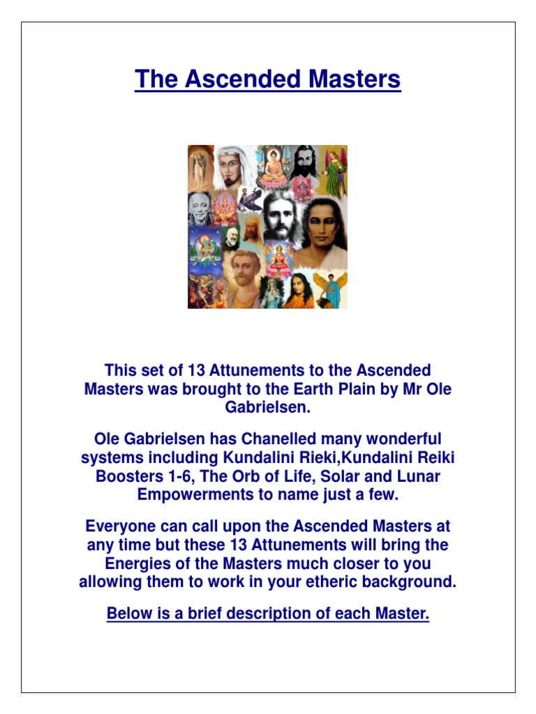 Ascended Masters: Key Names & Roles | PDF | Ascended Master | Book Of ...