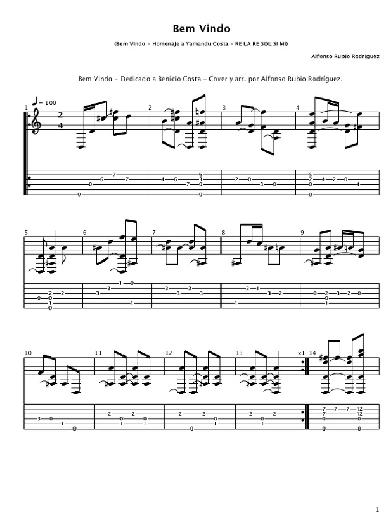 Bem Vindo (Cover Alfonso Rubio Rodríguez) PDF | PDF