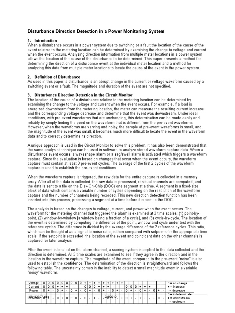 Disturbance Direction Detection in A Power Monitoring System | Download ...