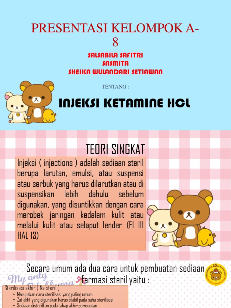 Ketamin HCL Injeksi (Praktikum Sediaan Farmasi Steril) | PDF