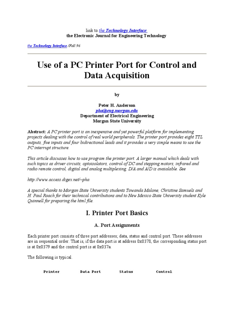 Parallel Port Configuration | PDF | Bios | Digital Electronics