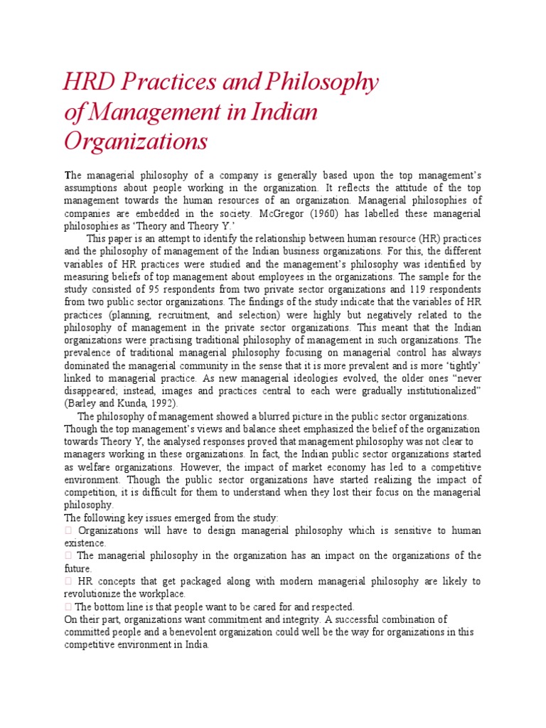 HRD Practices and Philosophy | PDF | Human Resources | Systems Psychology