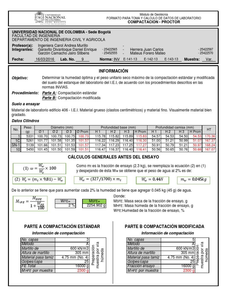 09 Práctica-Compactación Proctor | PDF | Naturaleza | Ingeniería
