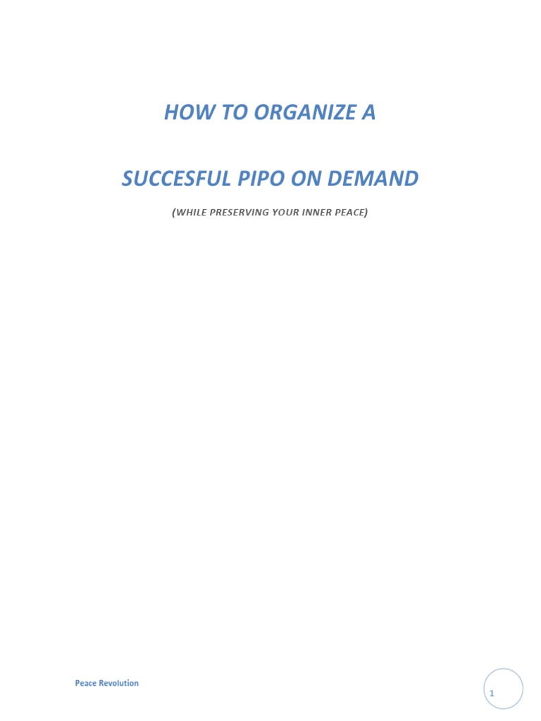 How To Organize A PIPO On Demand - Dec 2015 | PDF | Meal | Meditation