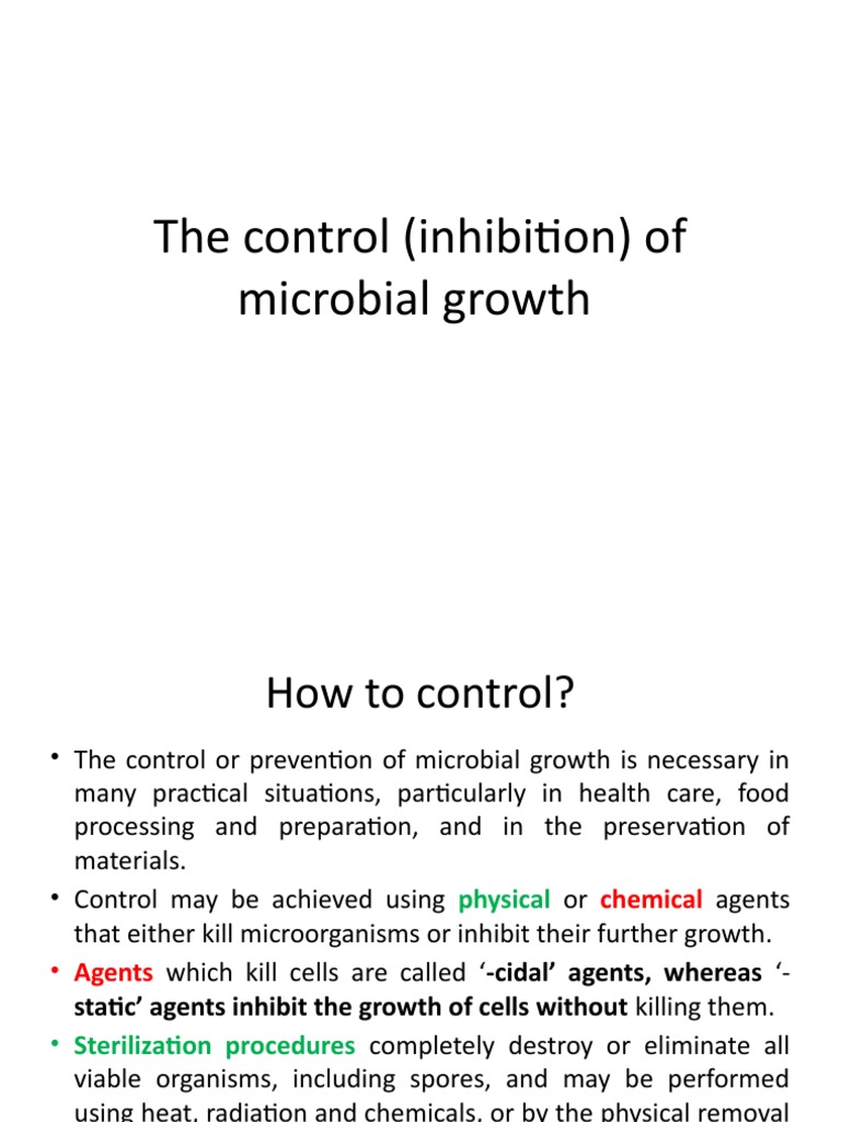 Controlling Microbial Growth Through Physical and Chemical Methods ...