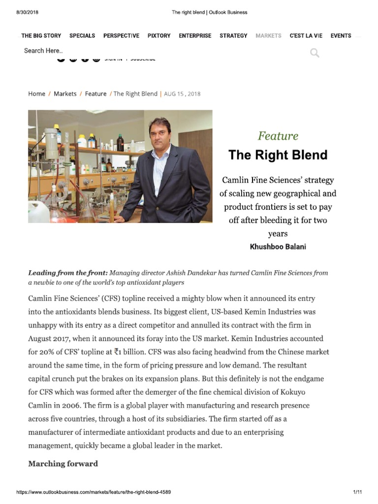 Camlin Fine Sciences LTD | PDF