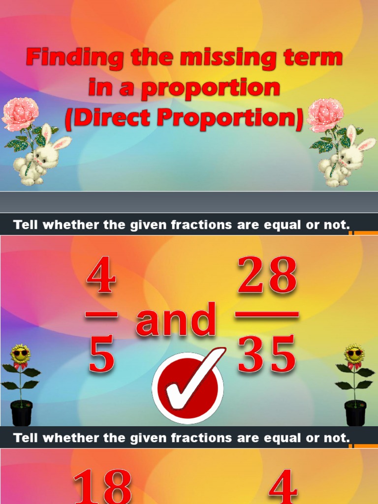 Finding Missing Terms in Proportions | PDF | Cooking, Food & Wine ...