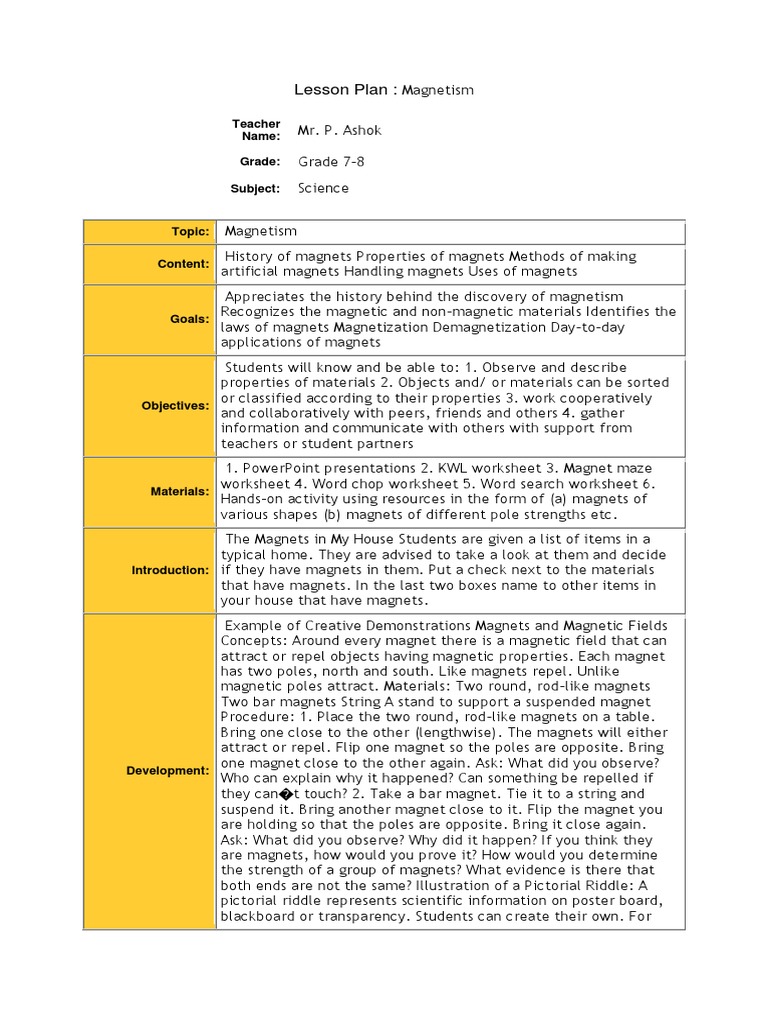 Magnetism for Middle Schoolers | PDF | Magnet | Magnetic Field