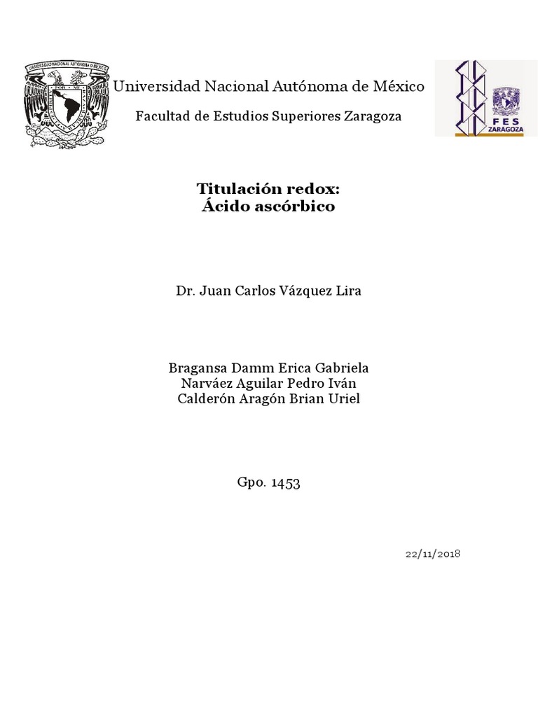 Acido Ascorbico | PDF | Valoración | Química