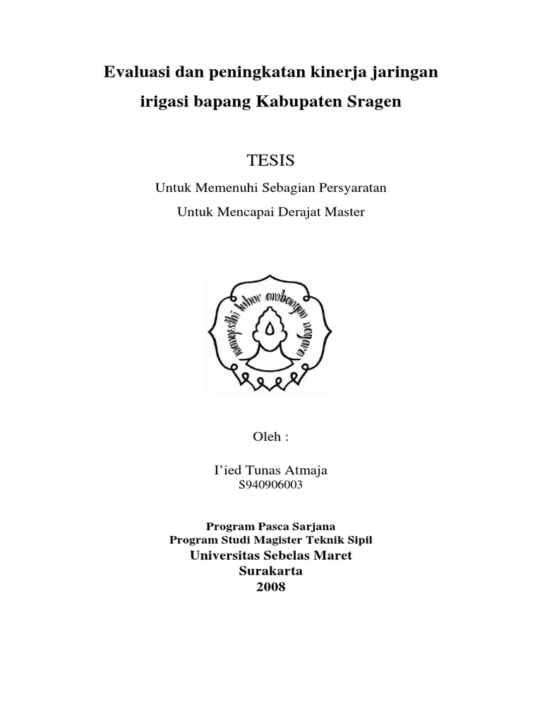 Evaluasi Kinerja Irigasi Bapang Sragen | PDF | Karier & Perkembangan | Seni