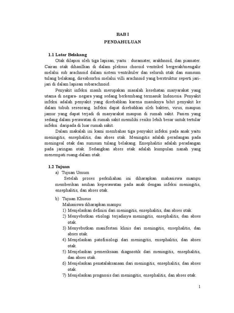 Meningitis, Ensefalitis | PDF