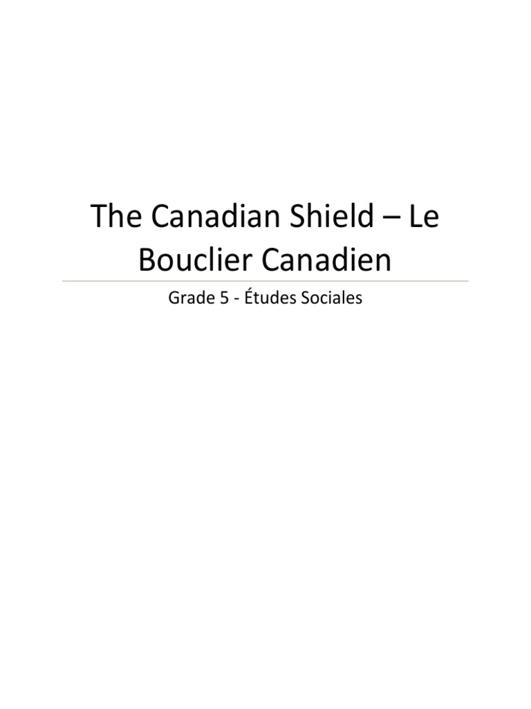 Canadian Shield - Unit Plan | PDF | Canada | Natural Environment