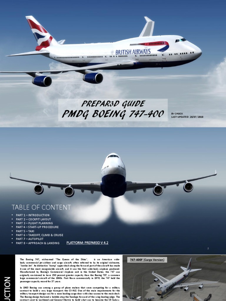 P3D PMDG 747 400 Guide | PDF | Cockpit | Aerospace Engineering