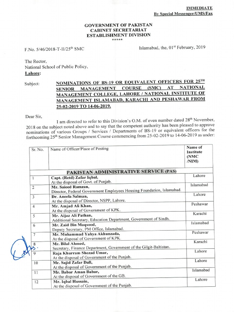 25th SMC Nominations Letter | PDF