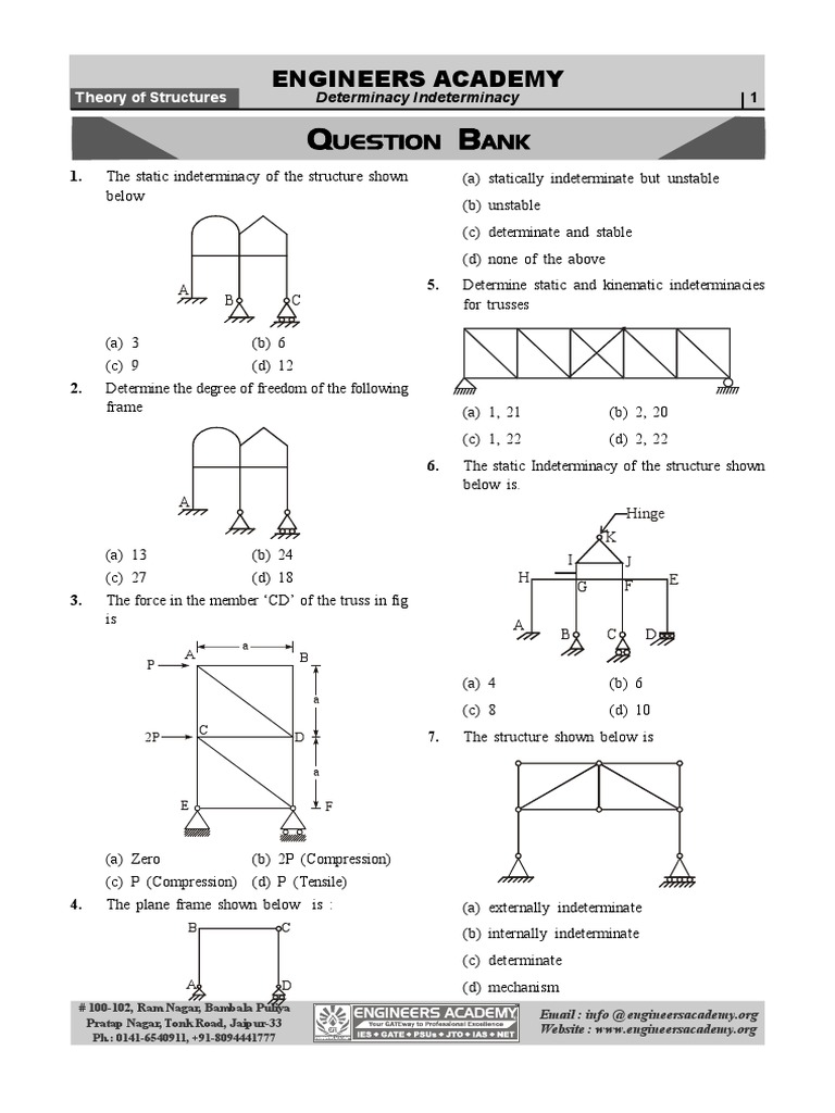 CE 382 L11 - Force Method | PDF | Truss | Beam (Structure)