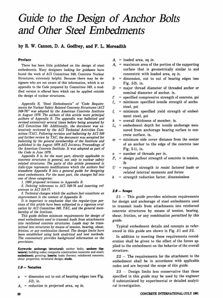 Steel Embedment Design Guide | PDF | Strength Of Materials | Stress ...