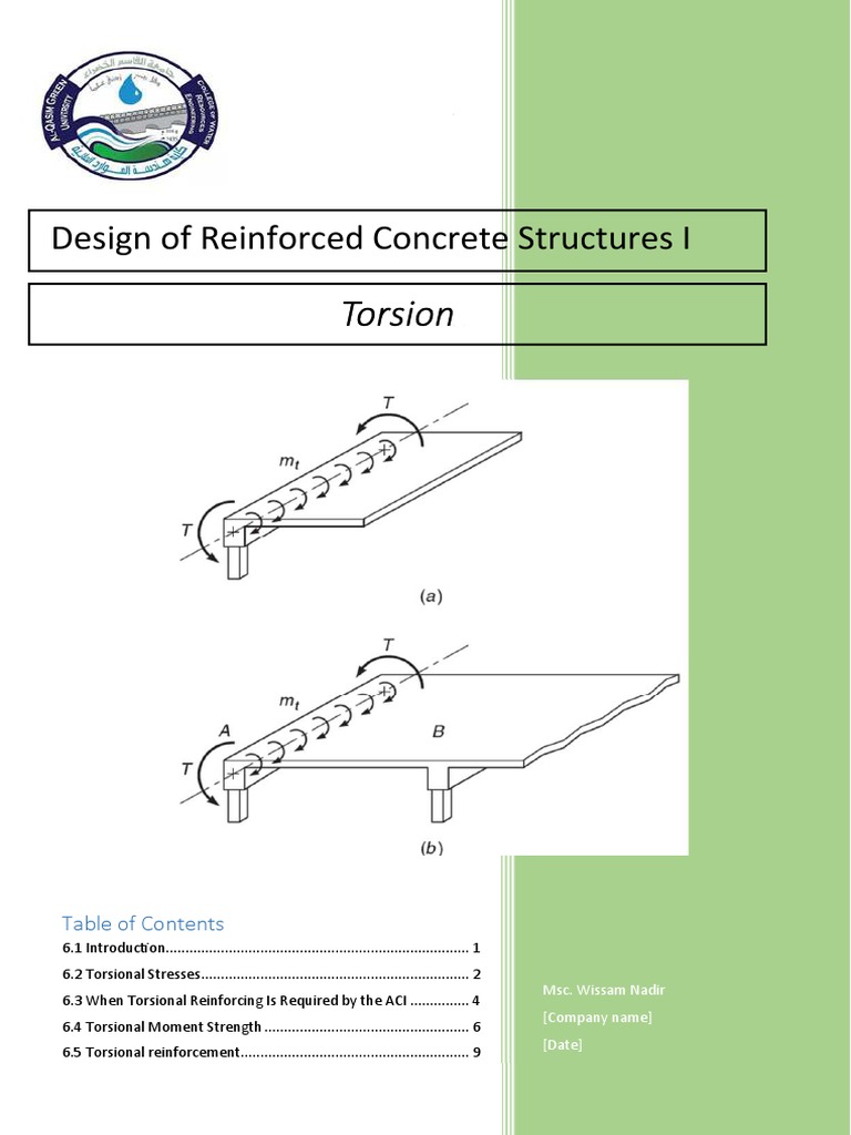 Torsion: Design of Reinforced Concrete Structures I | PDF | Beam ...