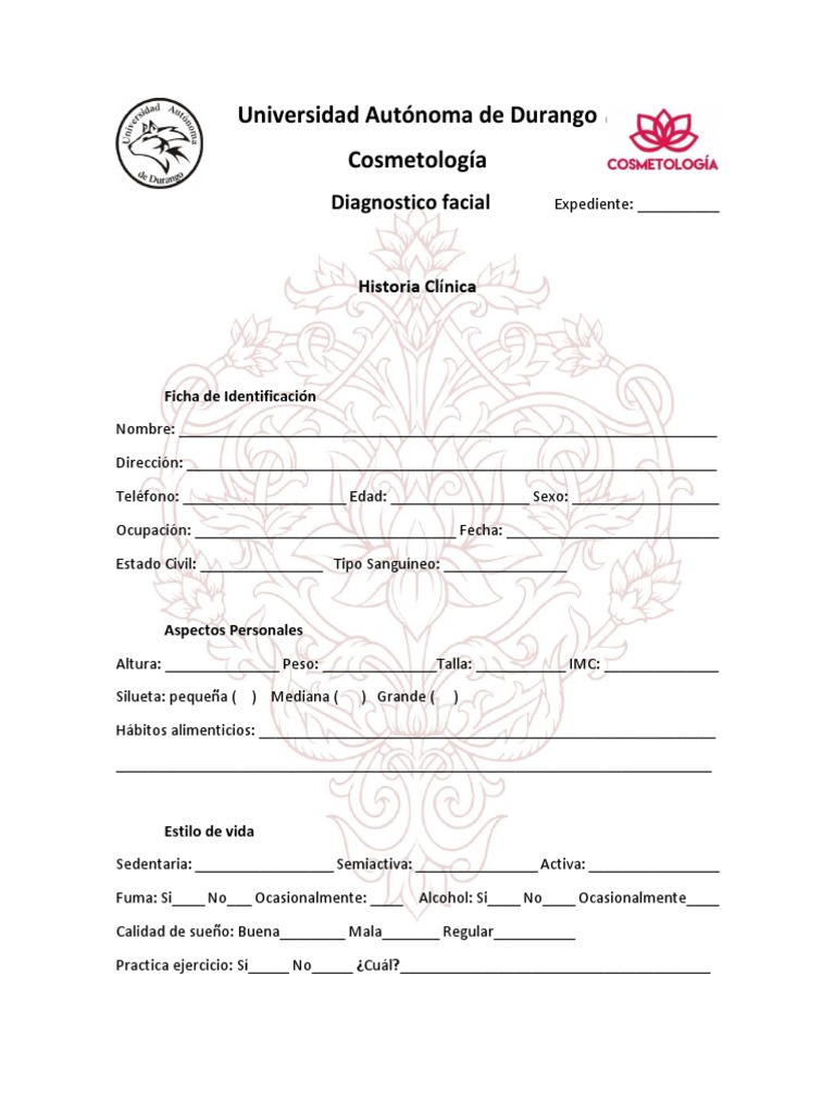 Historia Clinica DX Facial | PDF | Consentimiento informado ...