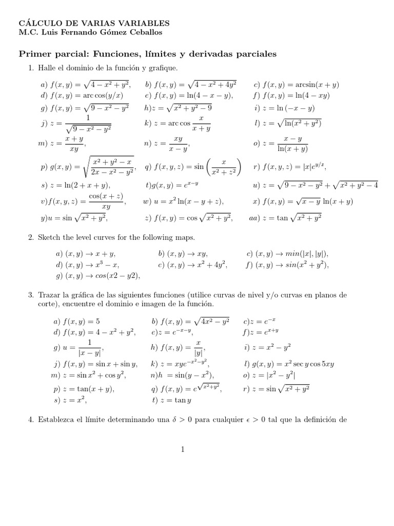 Ejercicios Derivadas | PDF | Esfera | Álgebra abstracta
