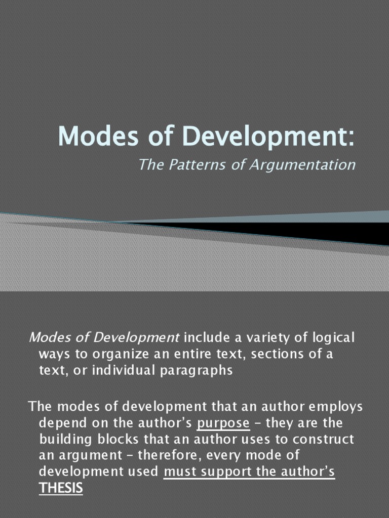 Modes of Development:: The Patterns of Argumentation | PDF | Argument ...