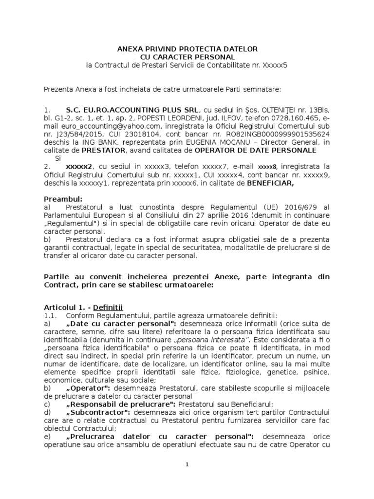 @anexa Contract GDPR | PDF