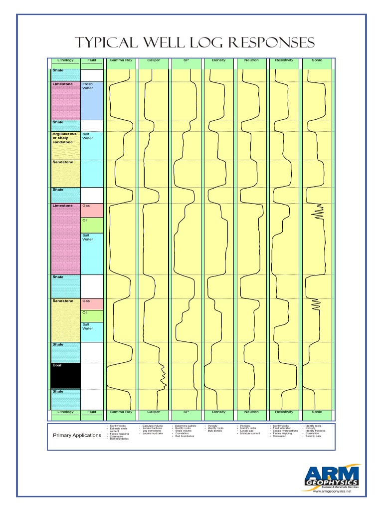 Well Log Response Analysis Guide | PDF | Earth Sciences | Chemistry