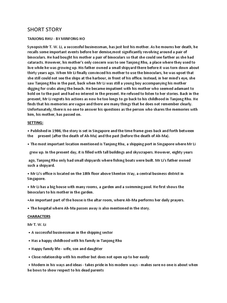 Short Story: Setting | PDF | Grandparent