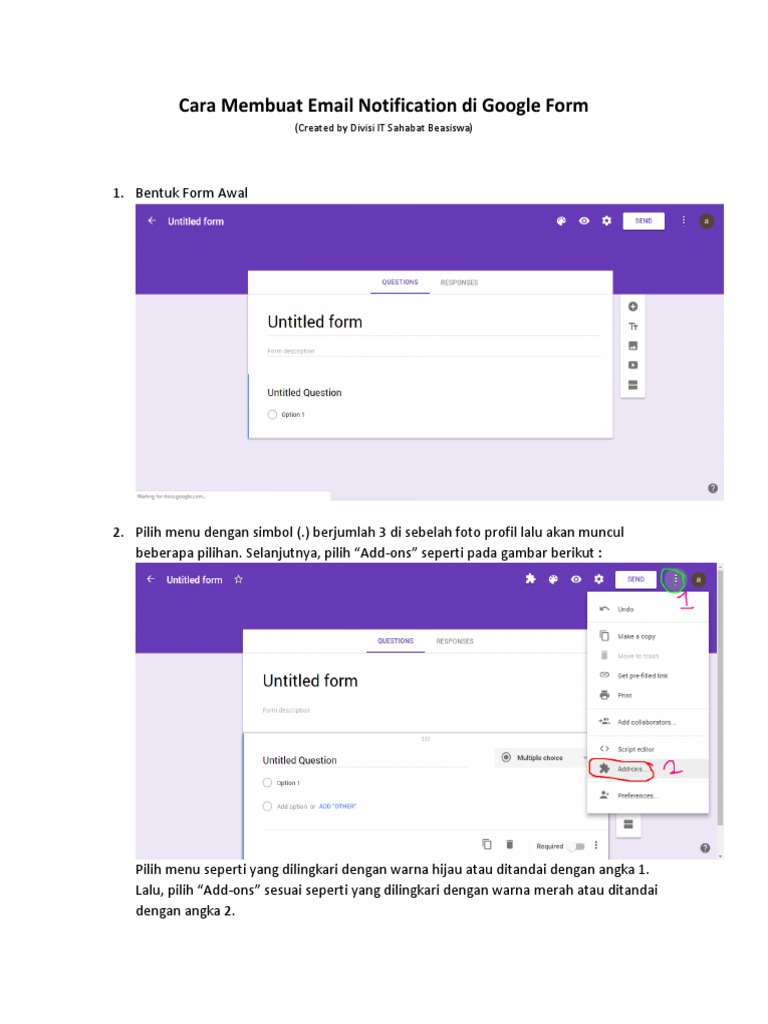 Notifikasi Email di Google Form | PDF