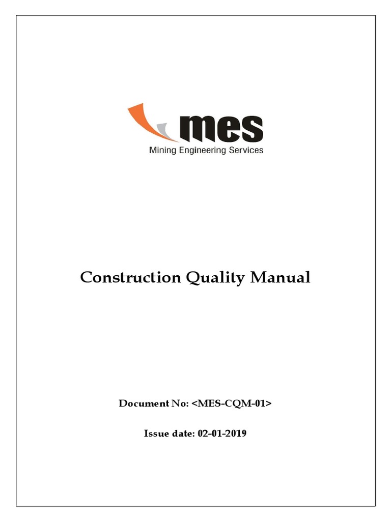 Construction Quality Manual for MES | PDF | Nondestructive Testing ...
