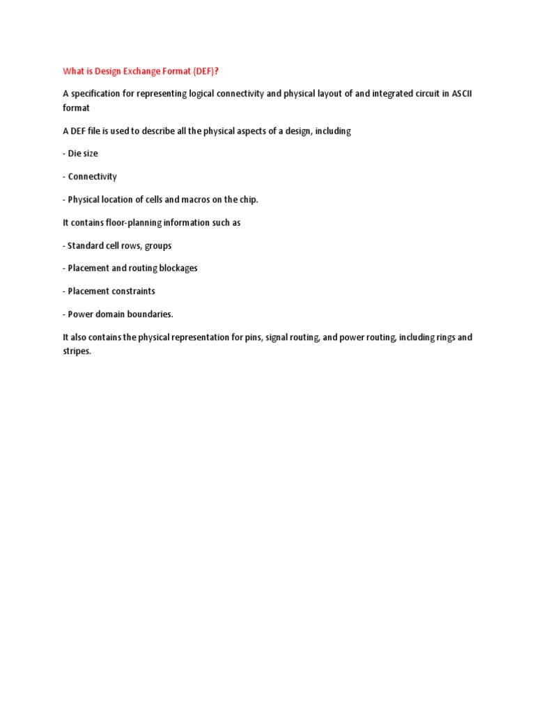 What Is Design Exchange Format | PDF