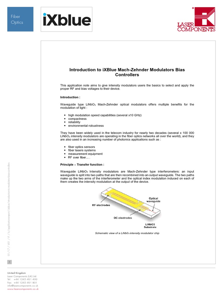 iXBlue Modulator Bias Controllers Guide | PDF | Modulation | Optical Fiber