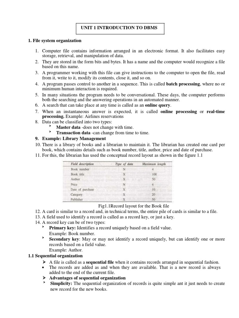 Unit 1 Introduction To Dbms | PDF | Data Model | Databases
