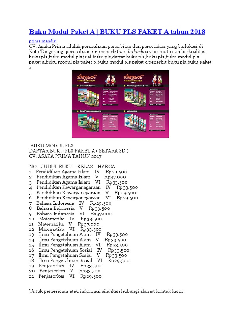 Buku Modul Paket A | PDF