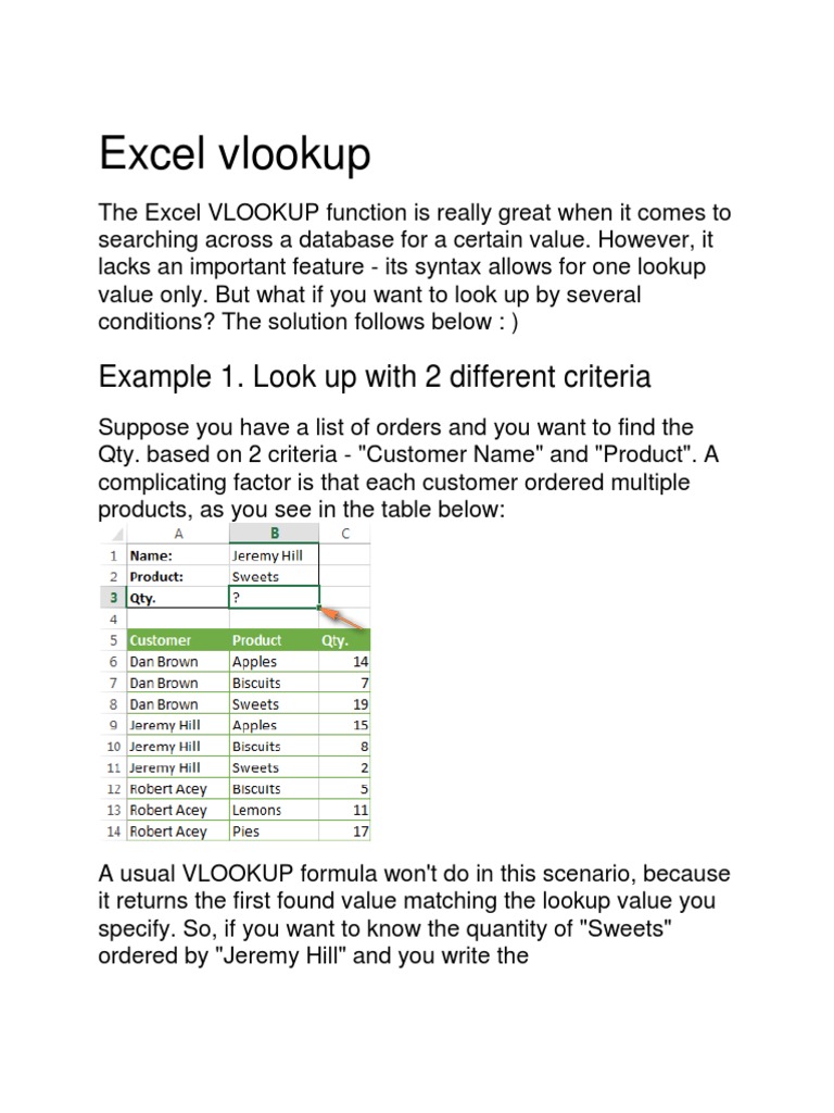 Excel Vlookup | PDF