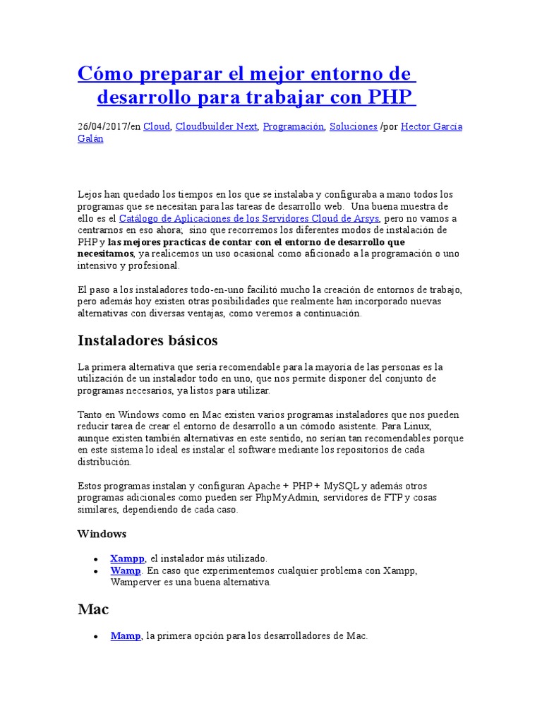 Cómo Preparar El Mejor Entorno de Desarrollo para Trabajar Con PHP ...