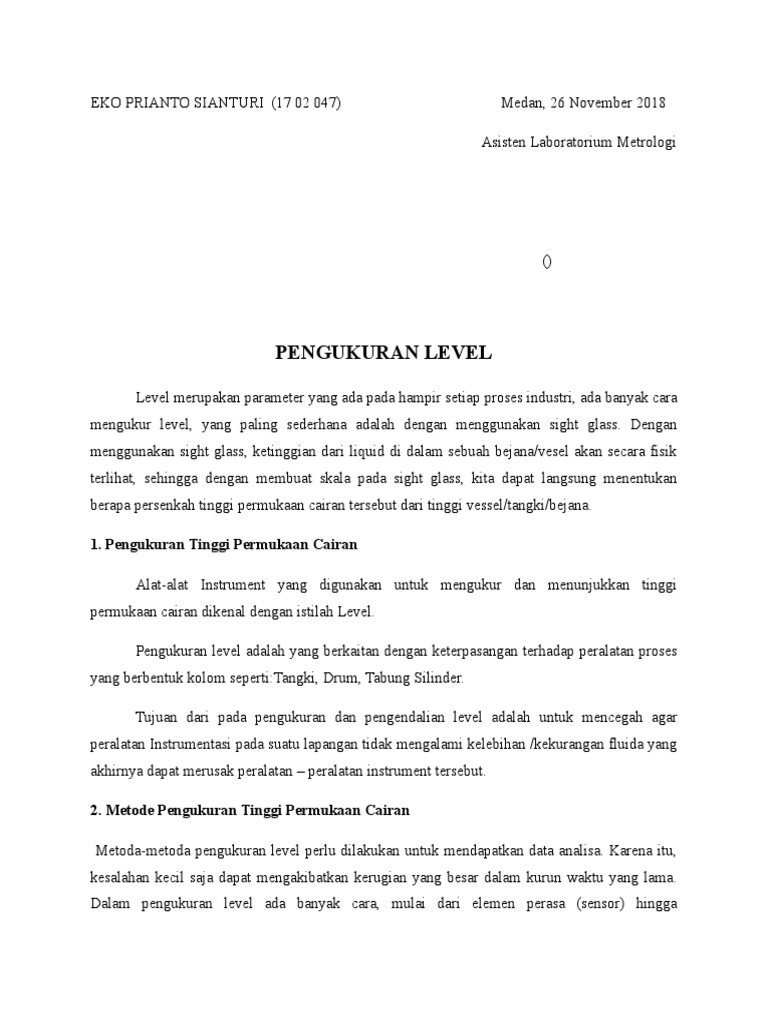 Jurnal Pengukuran Level | PDF