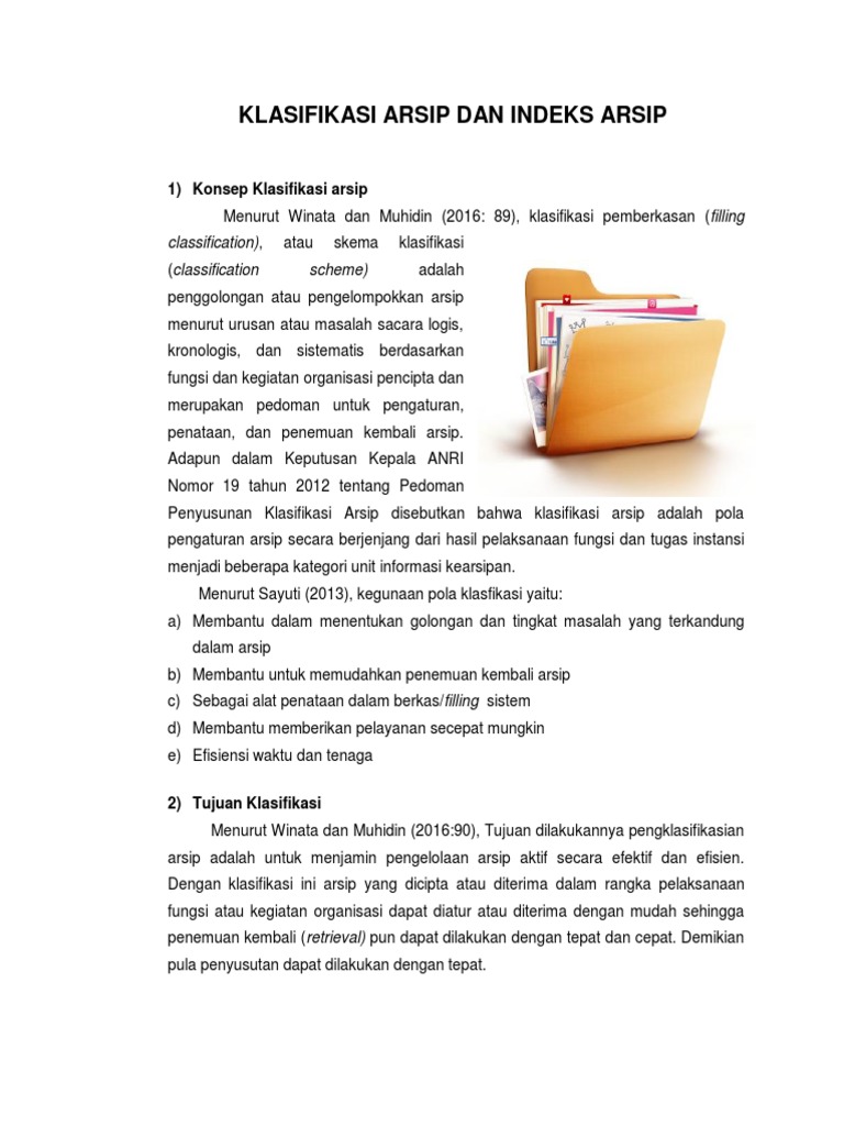 Materi 7 Klasifikasi Arsip Dan Indeks Arsip | PDF